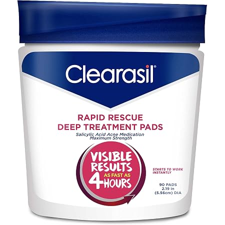 Amazon.com : Clearasil Rapid Rescue Deep Treatment Acne Face Pads ...