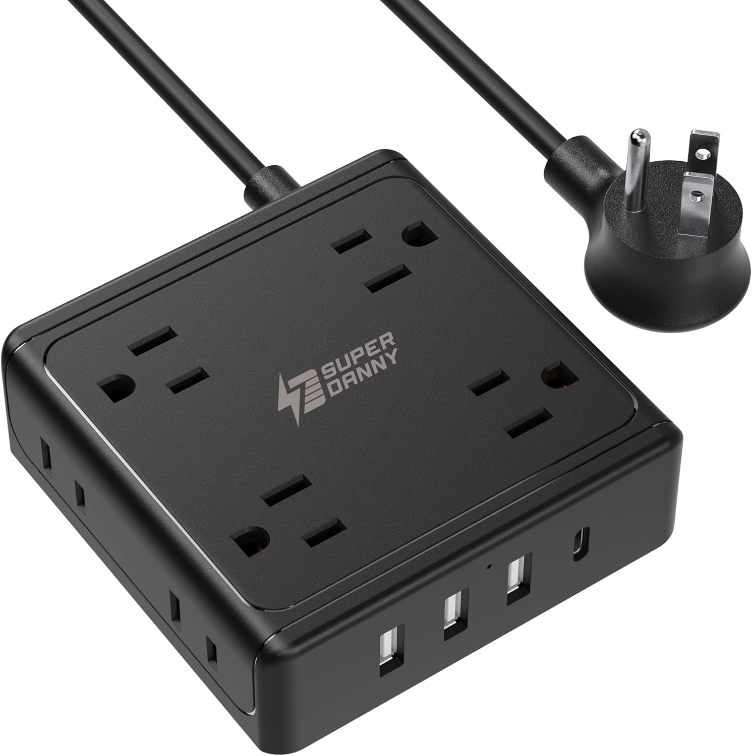 Amazon.com: SUPERDANNY Power Strip with USB Ports, 8 Widely Spaced AC ...