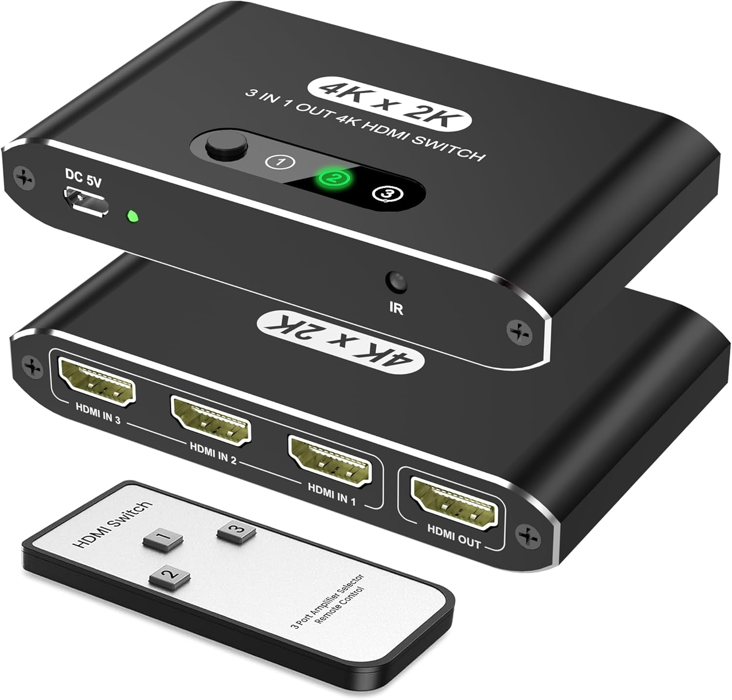 Amazon.com: HDMI Switch 3 in 1 Out, 4K@30Hz HDMI Selector with Remote ...