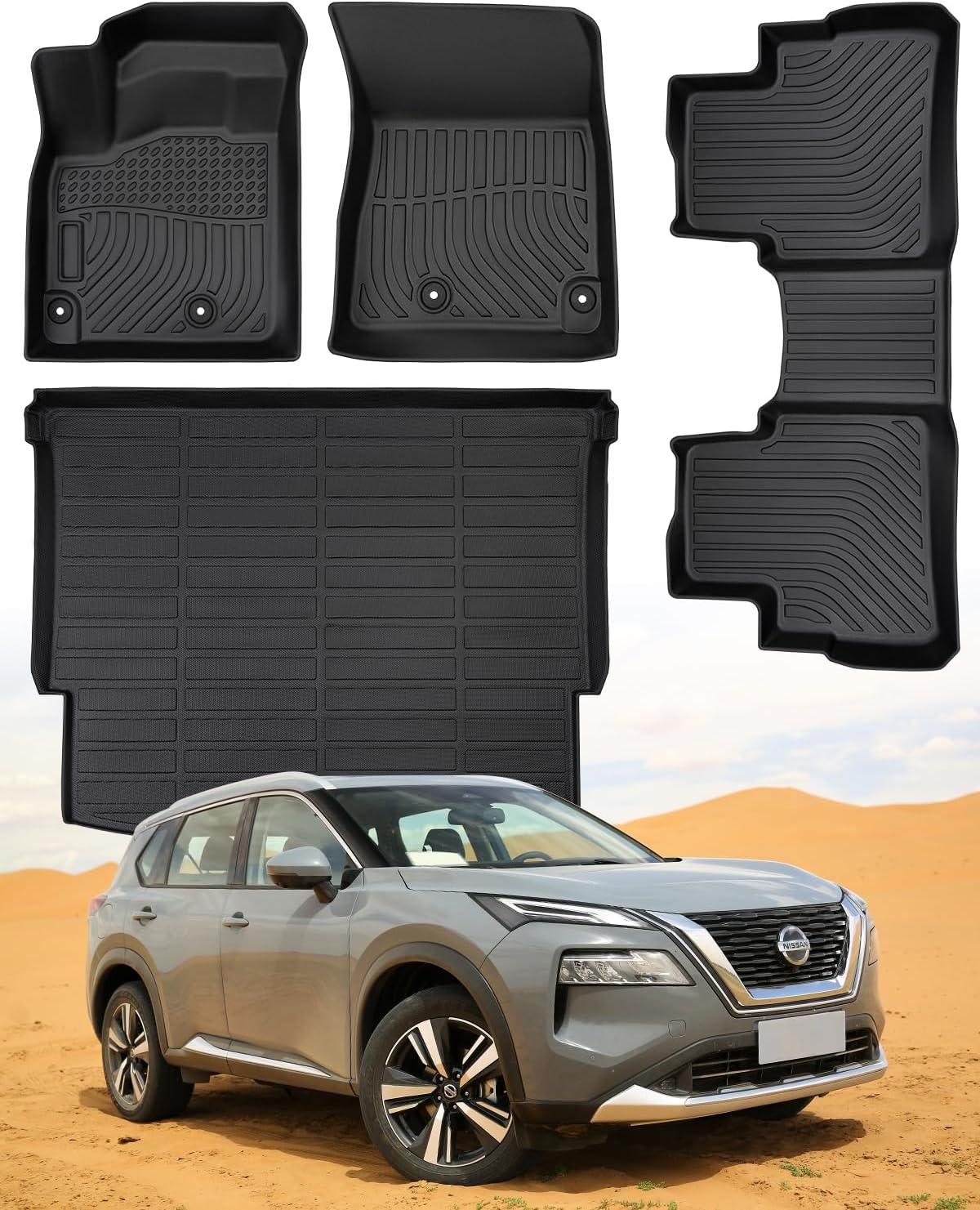 Amazon.com: Naibeve Floor Mats for Nissan Rogue 2021 2022 2023 2024- All Weather for Nissan ...