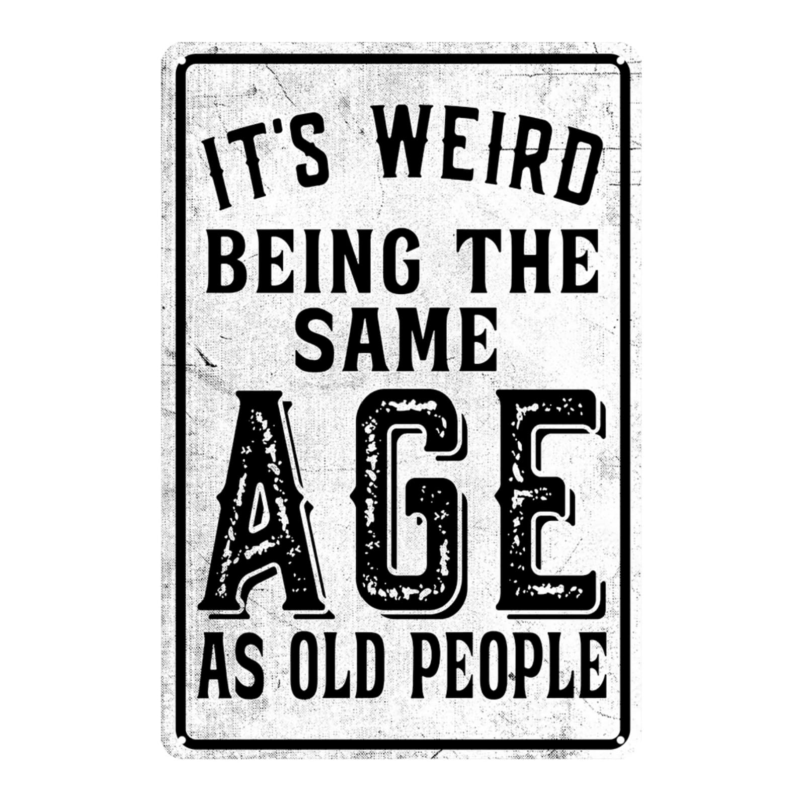 Amazon.com: Funny Metal Tin Sign Vintage Man Cave Decor It's Weird ...