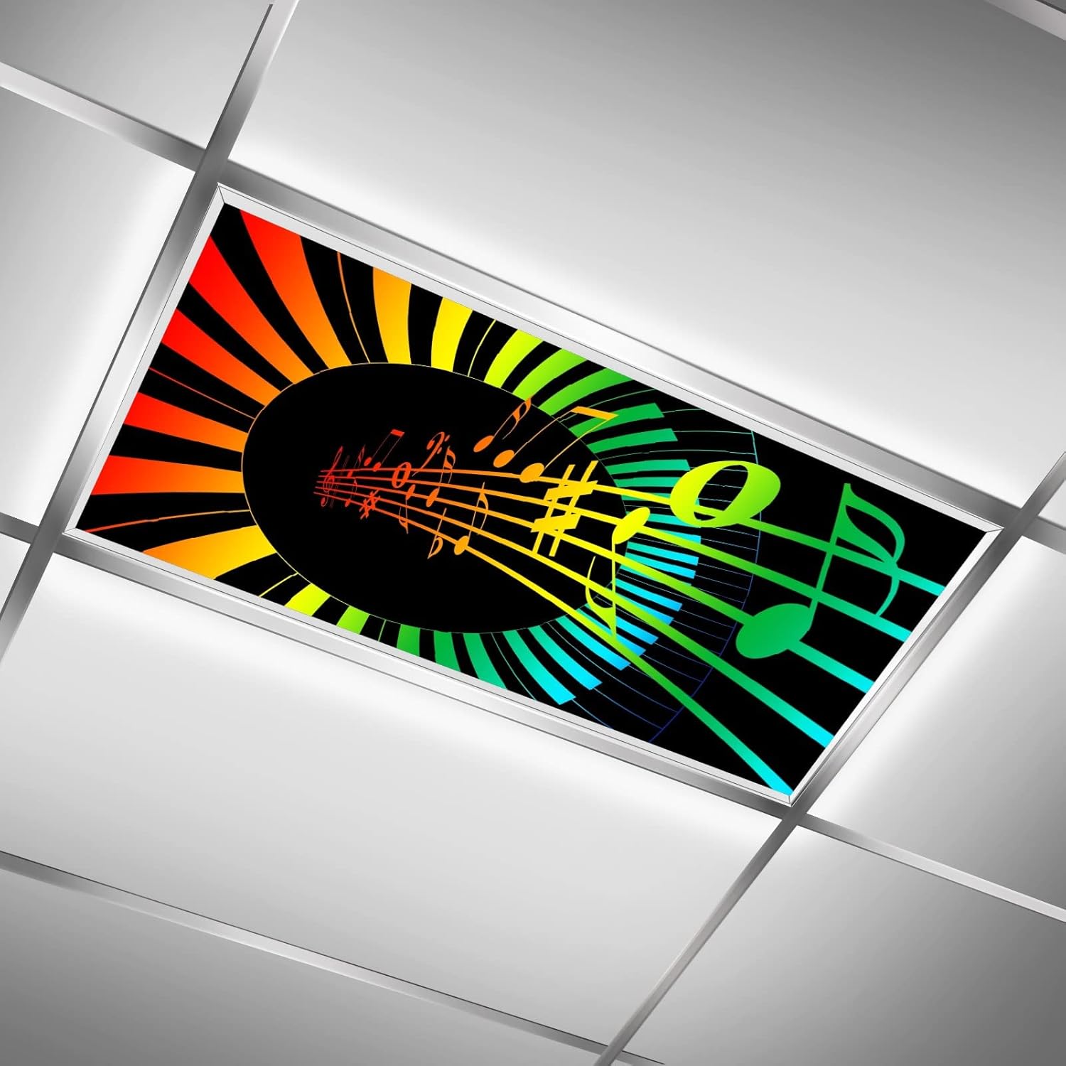 Music Treble Clef Notes Ceiling Fluorescent Light Covers for Classroom ...