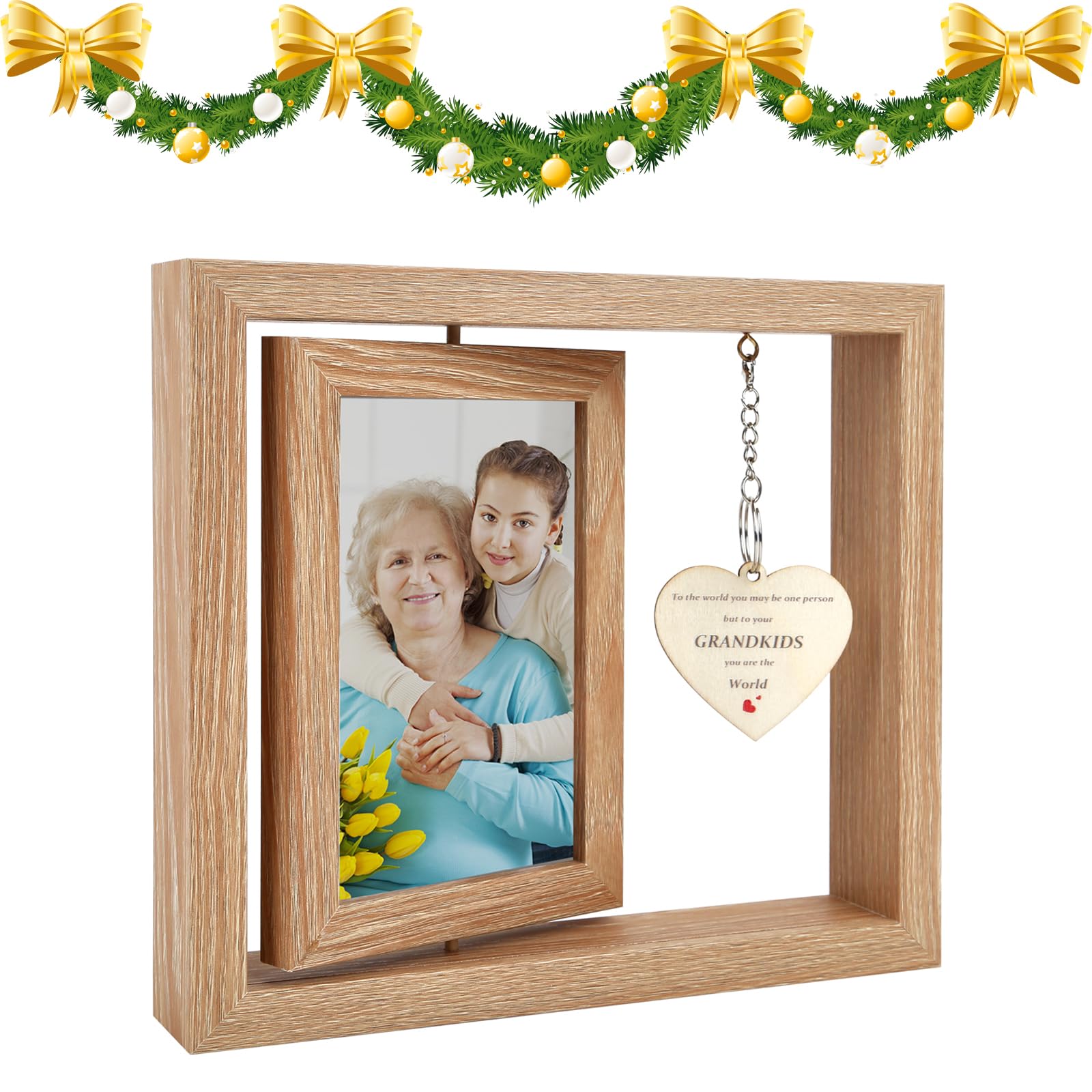rakkitomato Christmas Gift for Mother, Rotating Picture Frame Gifts for ...