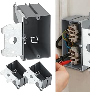Copkim 3 Pcs Adjustable Single Gang Electrical Box 1 Gang Electrical ...