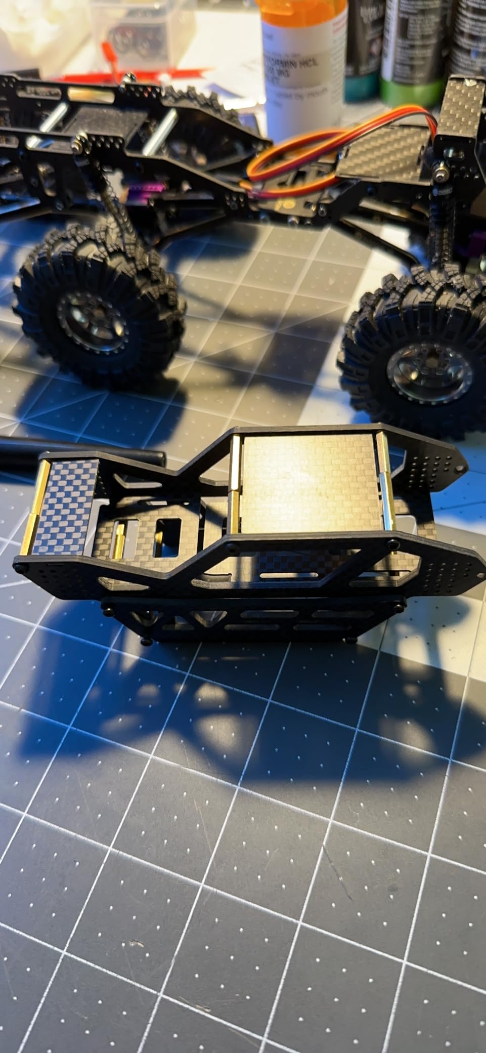 Amazon.com: QUPA AM STORE RC Carbon Fiber Chassis Frame Kit Roll Cage ...