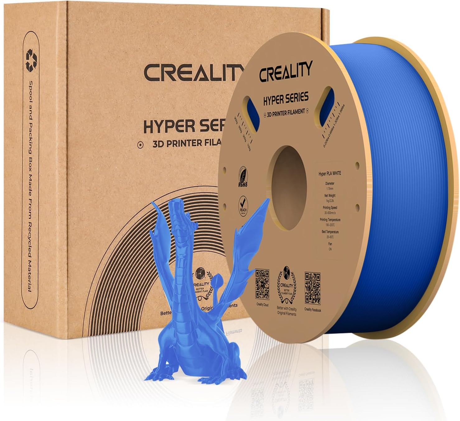 Amazon.com: Creality Hyper 3D Printer PLA Blue Filament High Speed ...
