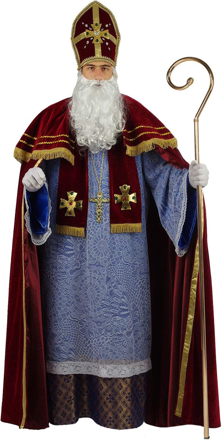 chiber Disfraces Déguisement Saint Nicolas de Myre Bordeaux : Amazon.fr ...