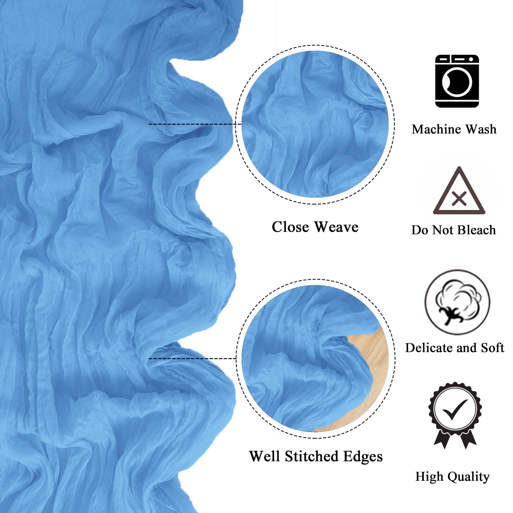 Snapklik.com : Cheese Cloth Table Runner 13 FT Baby Blue Cheese Fabric ...