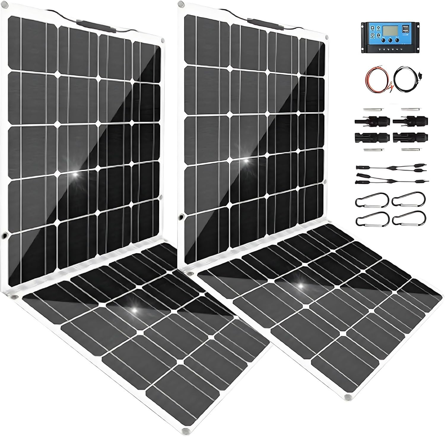 BSTDECT 1200W Flexible Solar Panels, 12-24 Volt 2Pcs 600W ...
