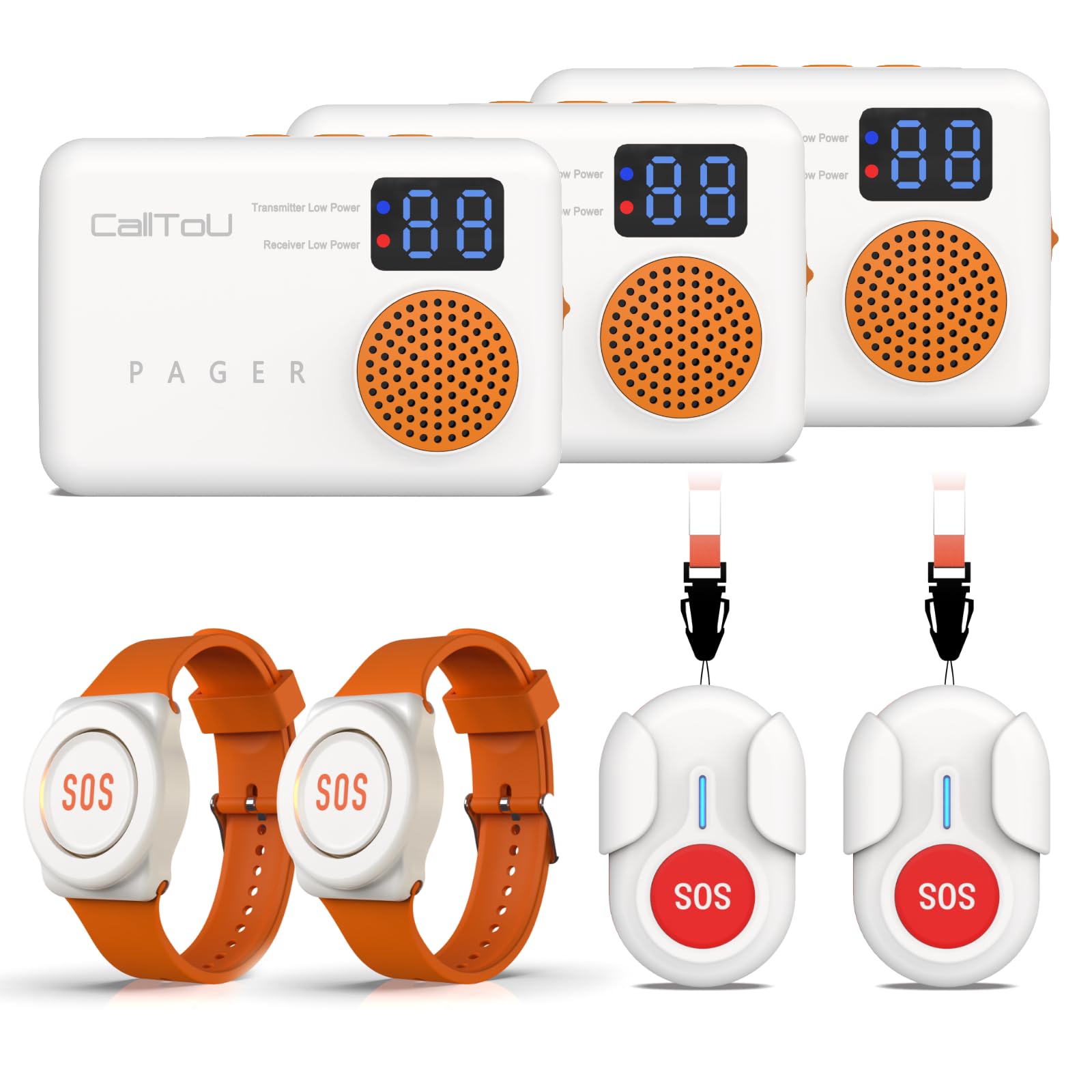 Snapklik.com : CallToU Caregiver Pager Wireless Wristband Call Buttons ...