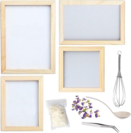 Cayway 10 Pack Paper Making Screen Kit Include 4 PCS Wooden Paper ...