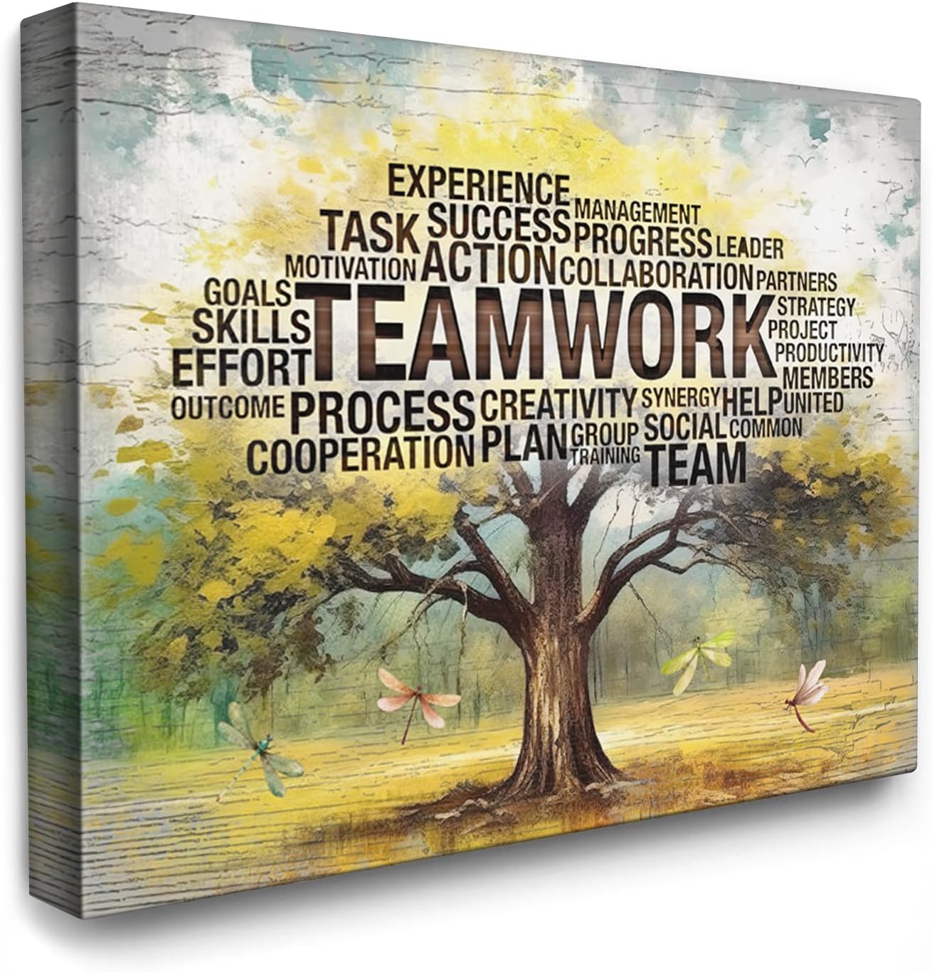Luslya Teamwork Tree Canvas Wall Art for Office & Home Inspirational ...