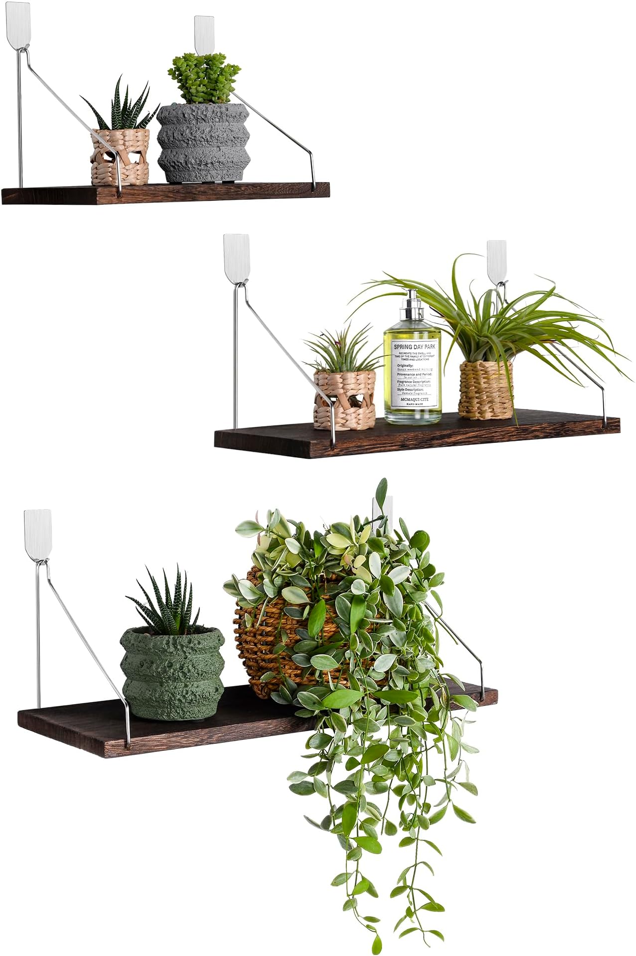 Amazon.com: ELUCHANG Floating Shelves Wall Mounted: Plastic No Drill ...