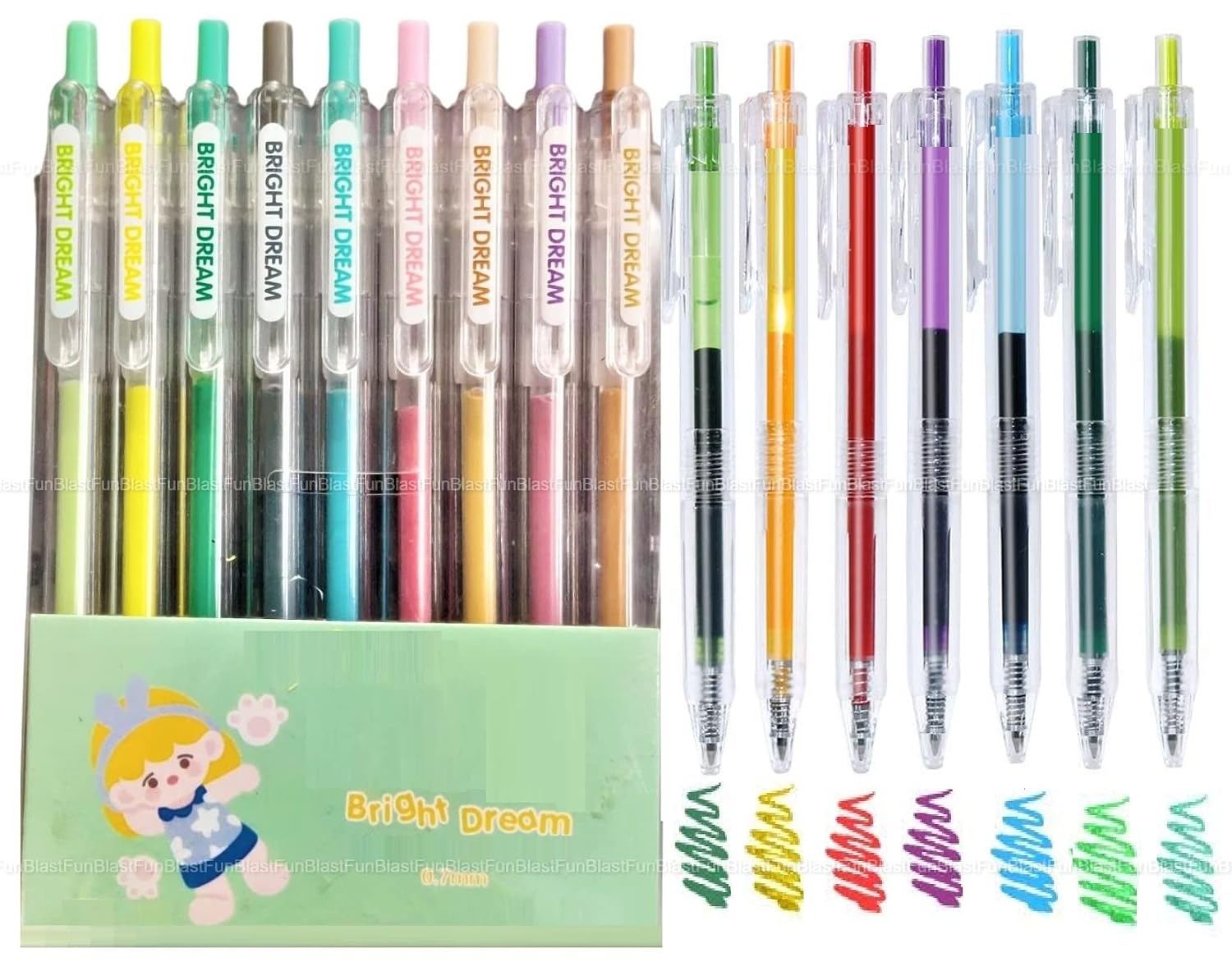 FunBlast Metallic Glitter Pen Set 0.7 MM – Colouring Pens Set, Metallic ...