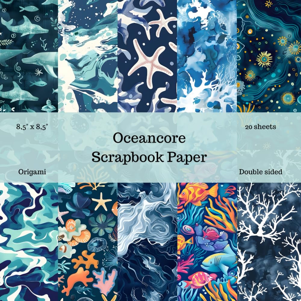 Oceancore Scrapbook Paper: Origami Paper, Craft Paper, Geometric Sheets ...