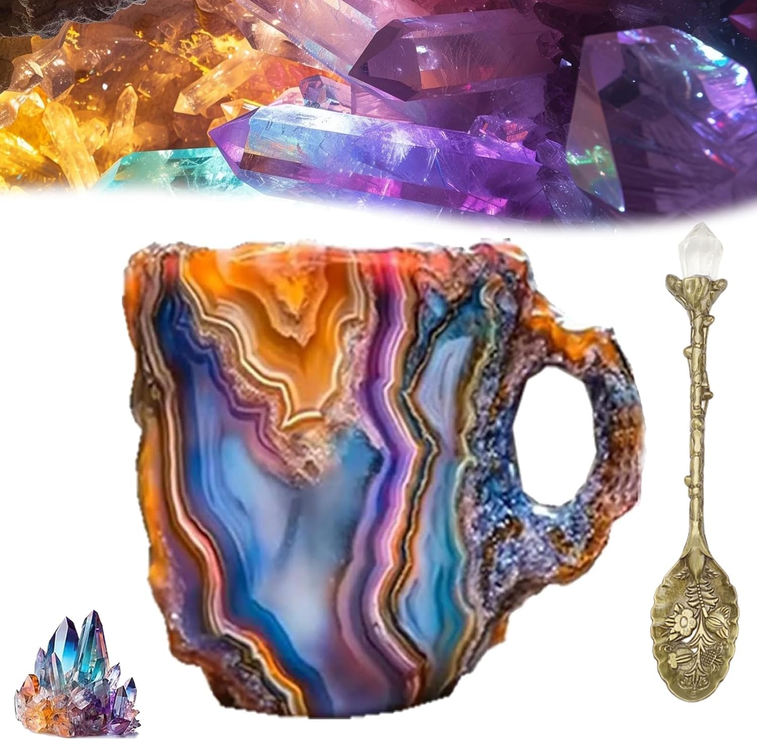 Amazon.com | Mineral Crystal Coffee Mugs, Crystal Mugs for Coffee ...