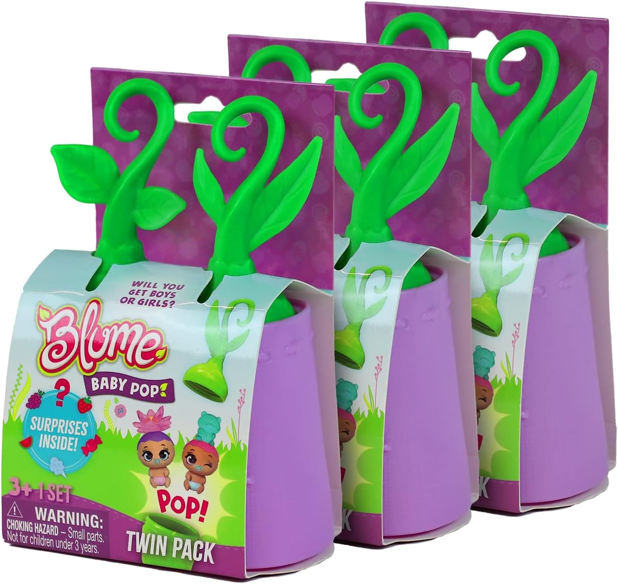 Amazon.com: Blume Doll Baby Pop Mini 3-Pack, 6 Cute Collectible Dolls ...