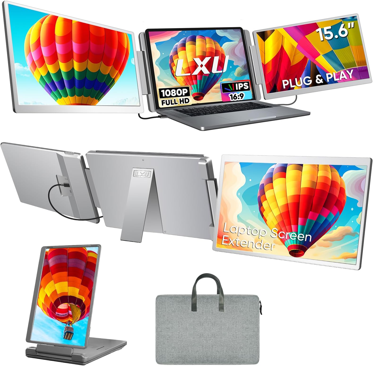 Amazon.com: Laptop Screen Extender, 15.6" FHD 1080P IPS Triple Monitor ...