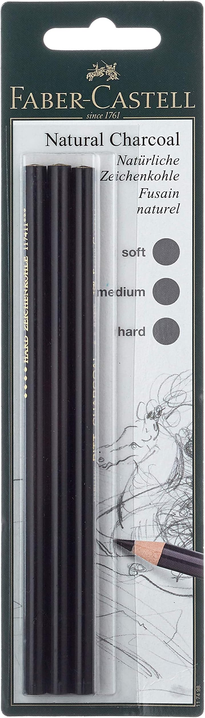 Amazon.com : Faber-Castell Pitt Natural Willow Charcoal Pencil Set Set ...