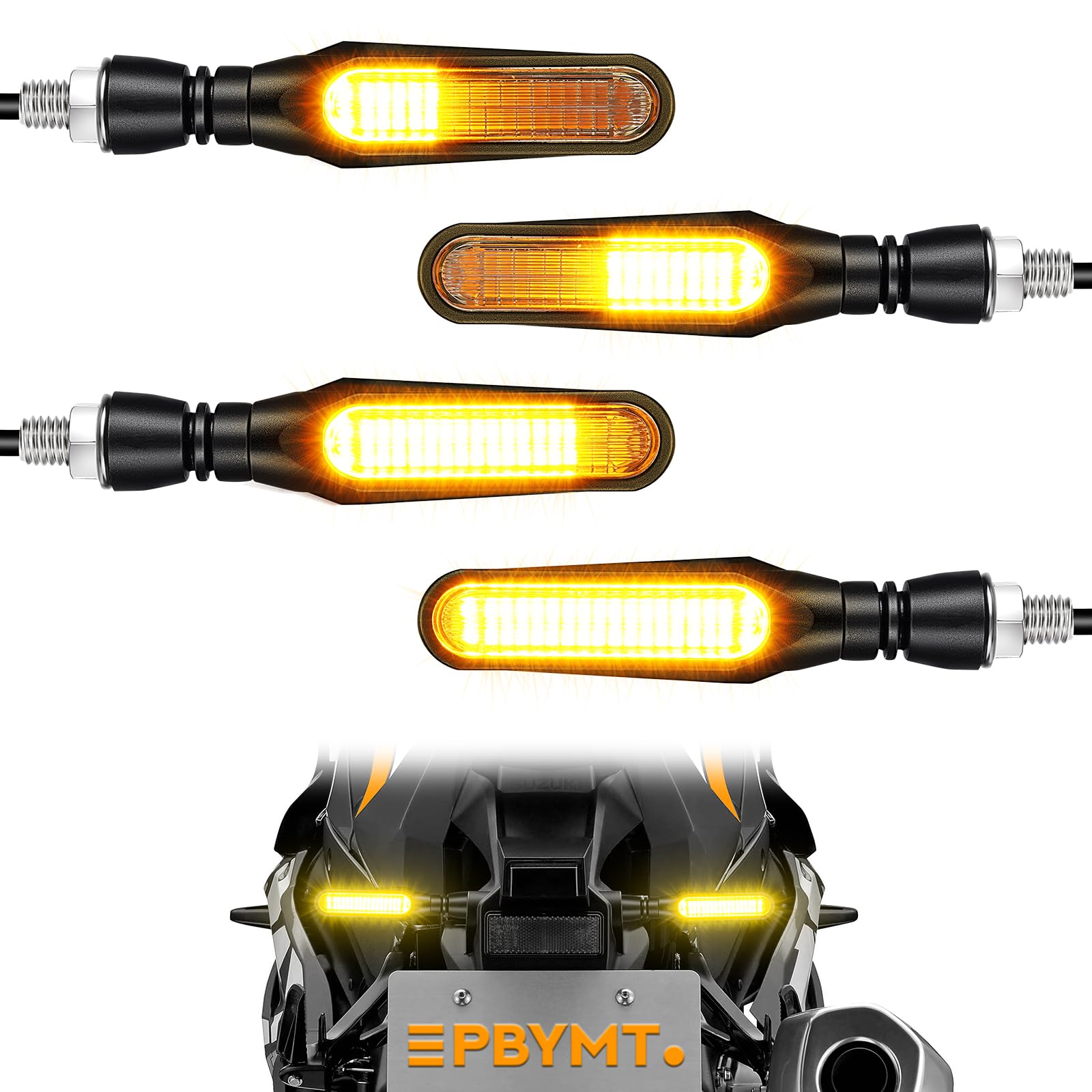 Snapklik.com : PBYMT Flowing LED Motorcycle Turn Signals 12V Super ...