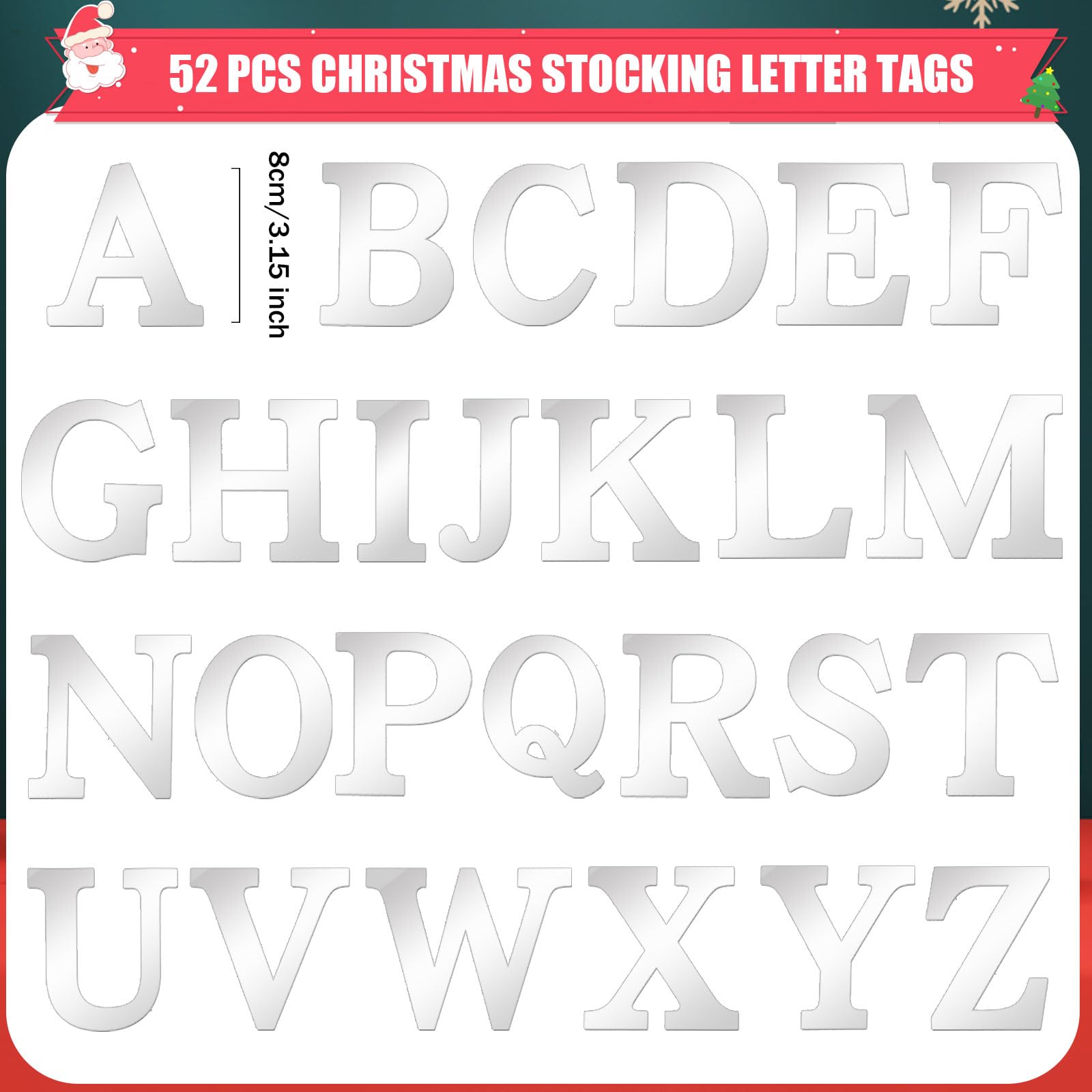 Snapklik.com : 52 Pcs Christmas Stocking Letters Tags Personalized ...
