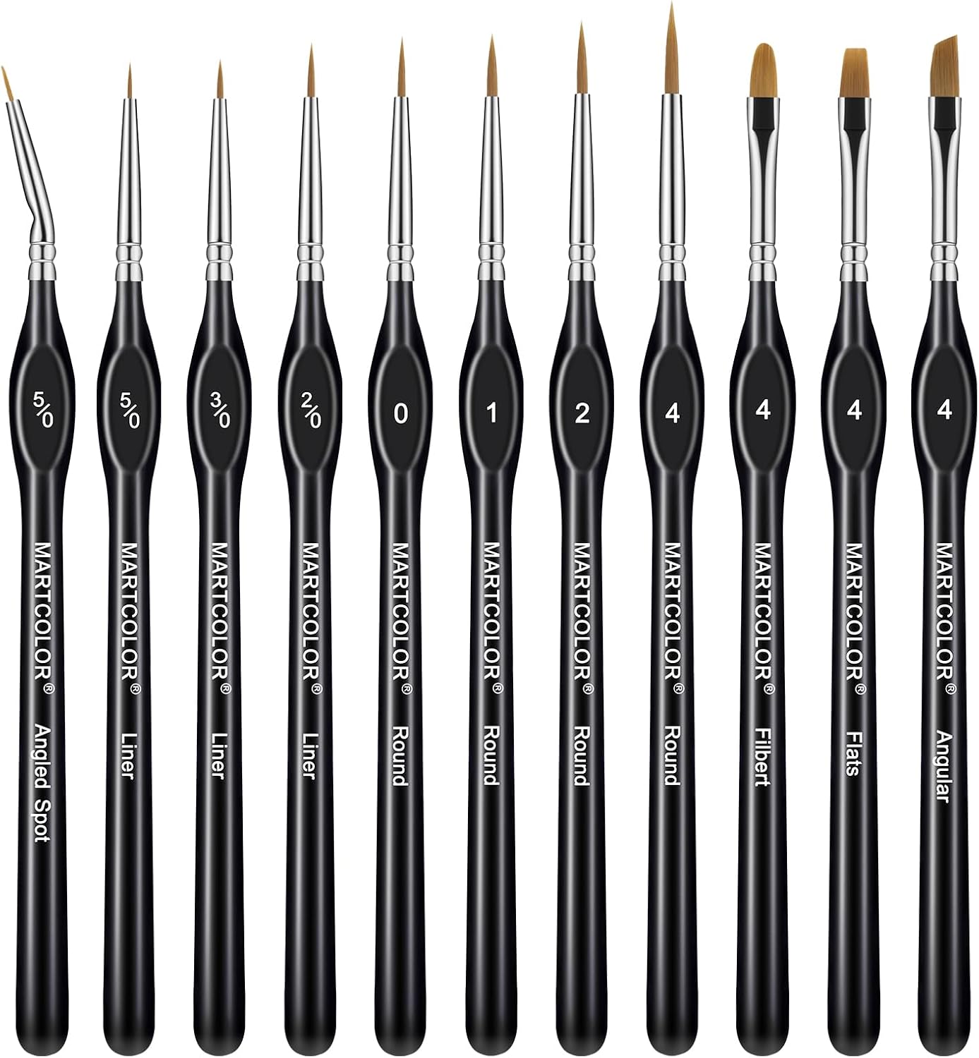 Amazon.com: MARTCOLOR Detail Paint Brush Set,11pcs Miniature Paint ...