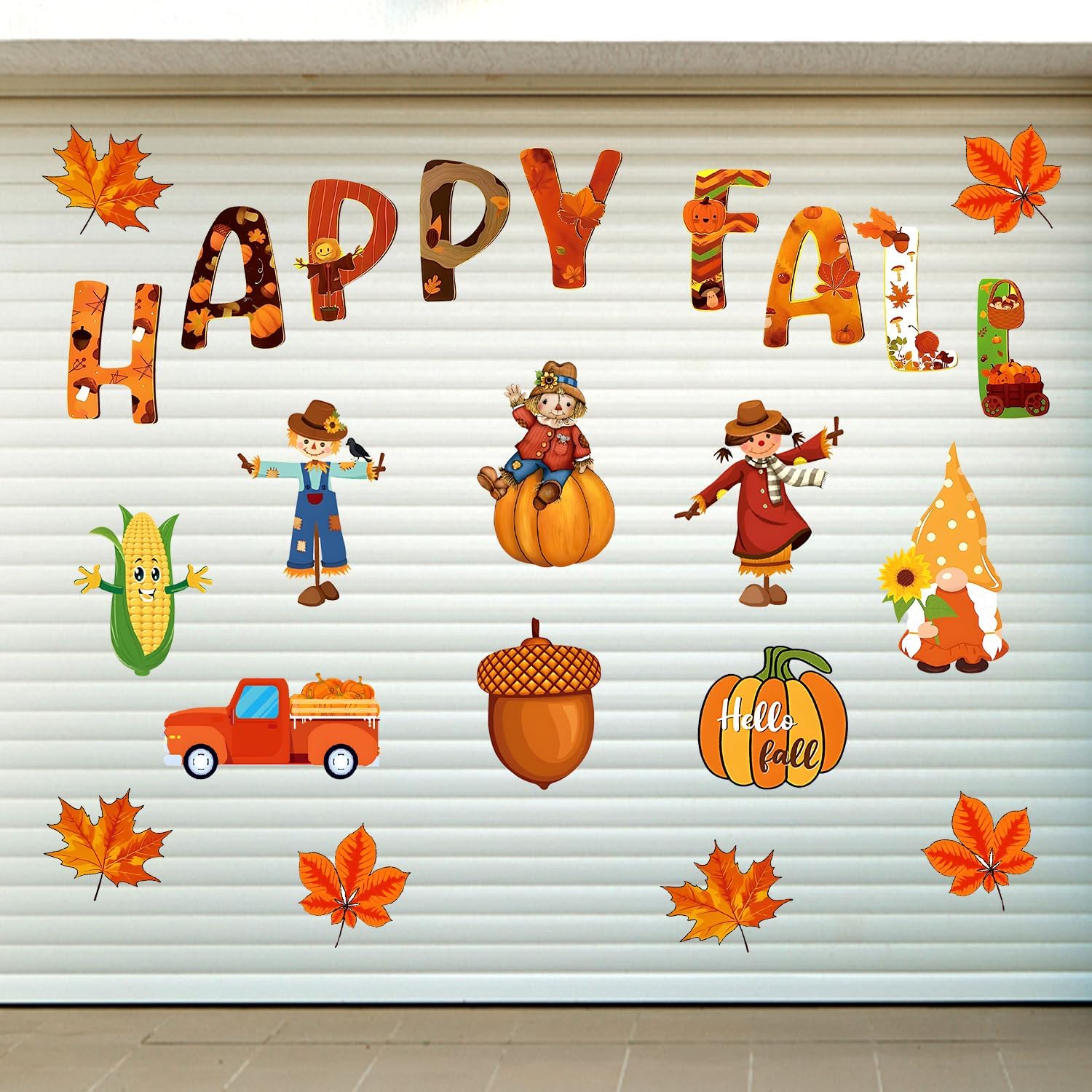 Amazon.com: Bememo 28 Pcs Fall Garage Door Decorations Magnets ...