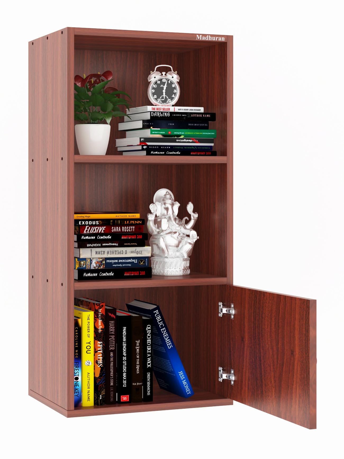 Madhuran Engineered Wood 1 Door Small Standing Books Clothes Wardrobe ...