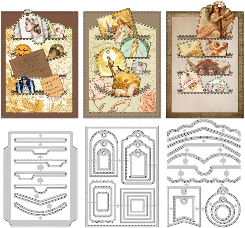 Amazon.com: DELORIGIN 4 Tier Pocket Pouch Cutting Dies Label Card ...