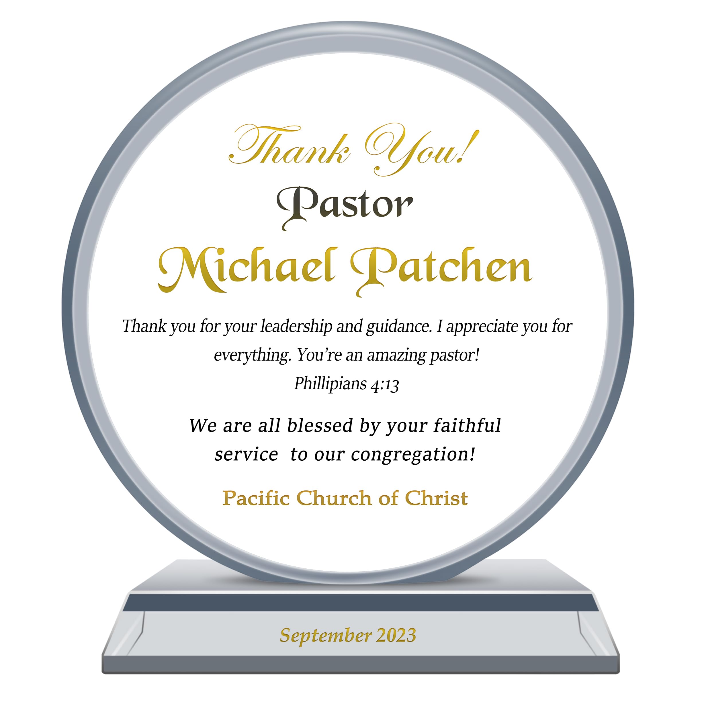Amazon.com : Extra-thick 6" Personalized Appreciation Gift Plaque for ...