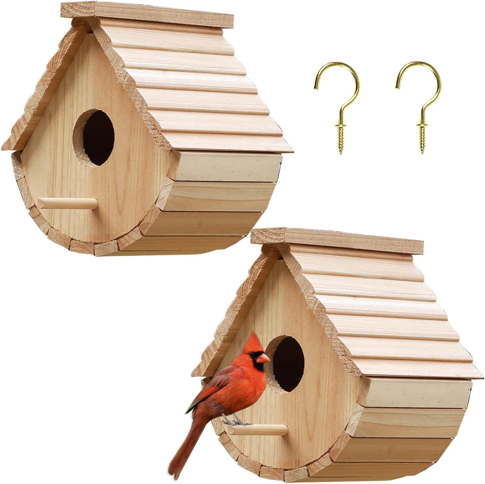 Amazon.com : Barydat 6 Pcs Bird Houses Hanging Wooden Bird Houses for ...