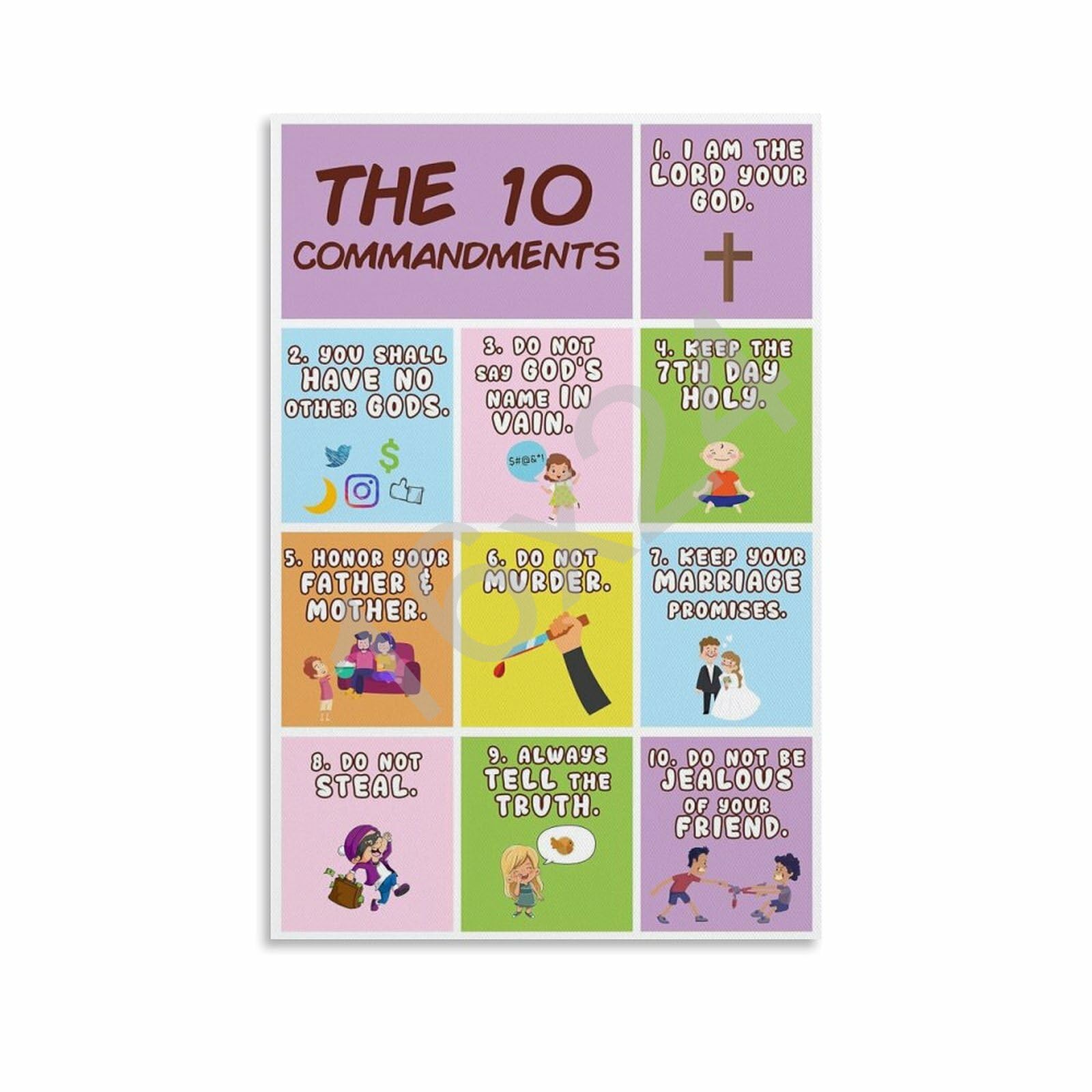 Amazon.com: The Ten Commandments - Educational Bible Verses For Kids ...