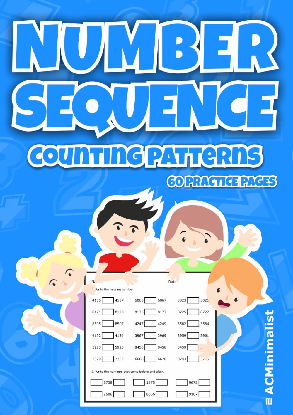 Number Sequence Write the Missing Number Counting Patterns 60 Practice ...