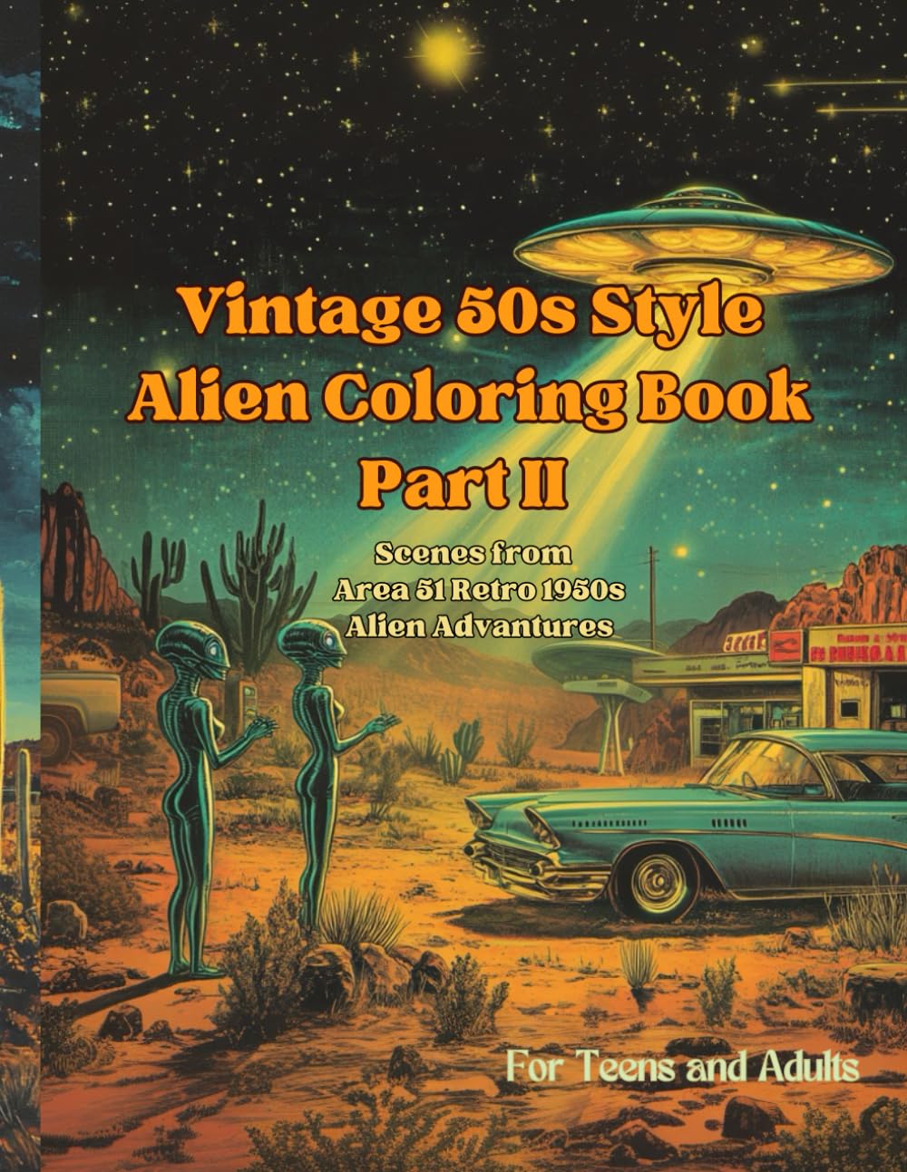 Amazon.com: Vintage 50s Style Alien Coloring Book: Part II Scenes from ...