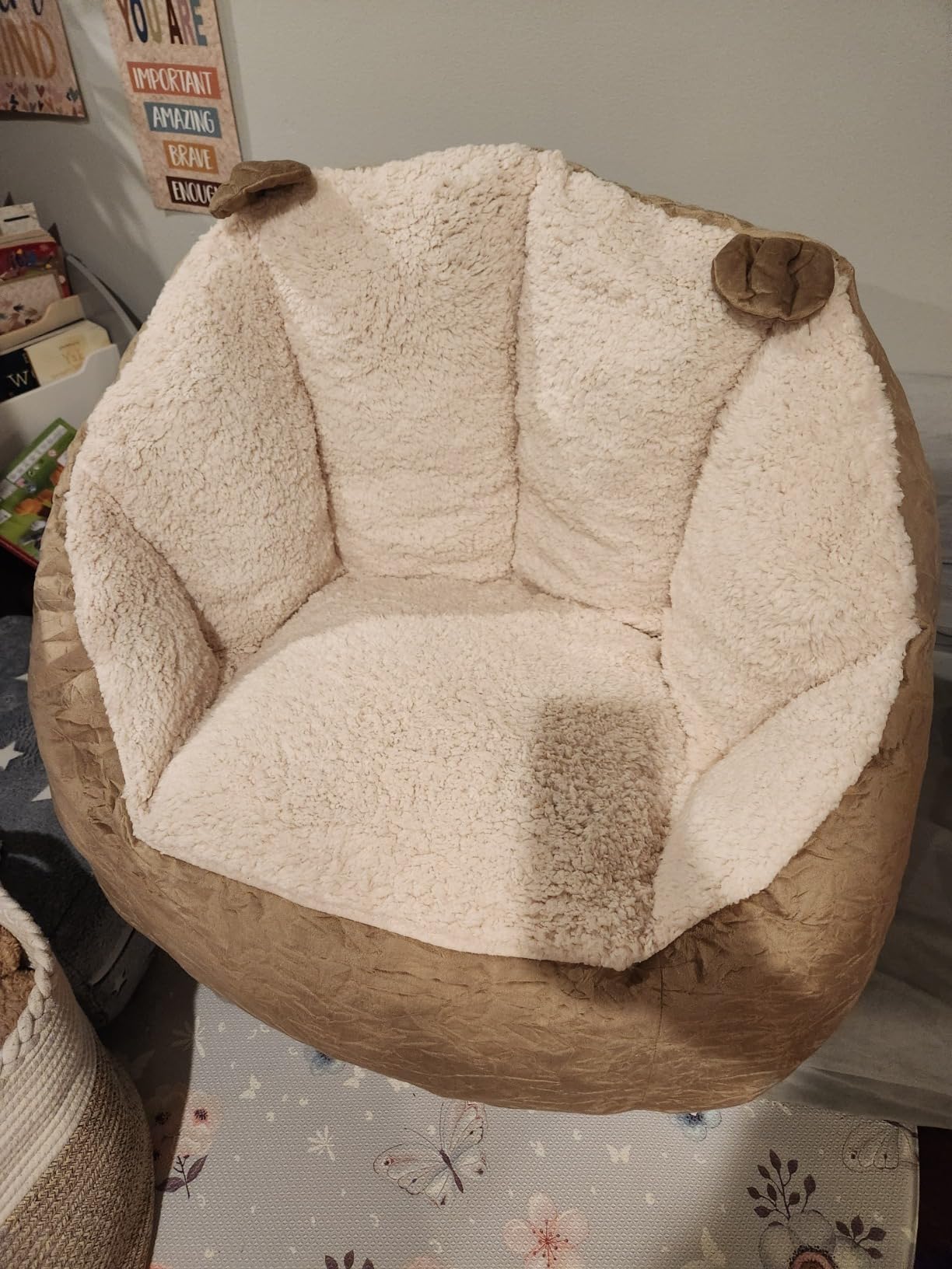 Amazon.com: MOMCAYWEX Cute Soft Bean Bag Chair for Kids with Fluffy ...