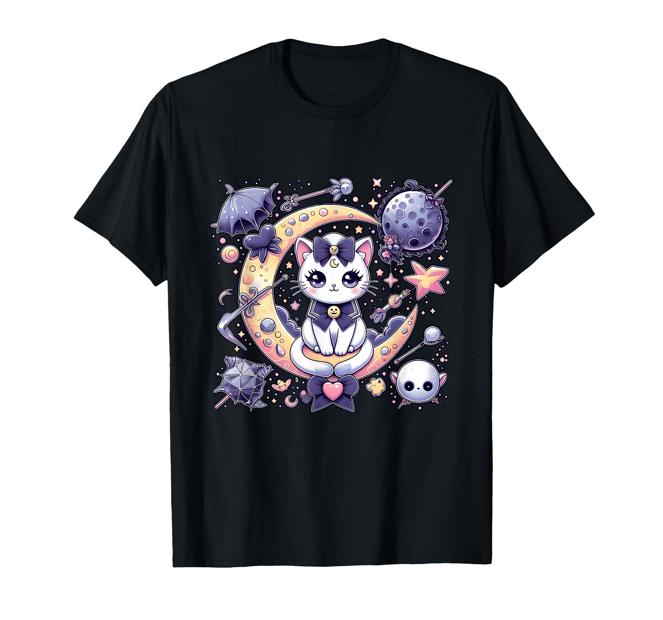 Amazon.com: Sailor Meow Cute Moon Cat Space Magic Gothic Halloween T ...