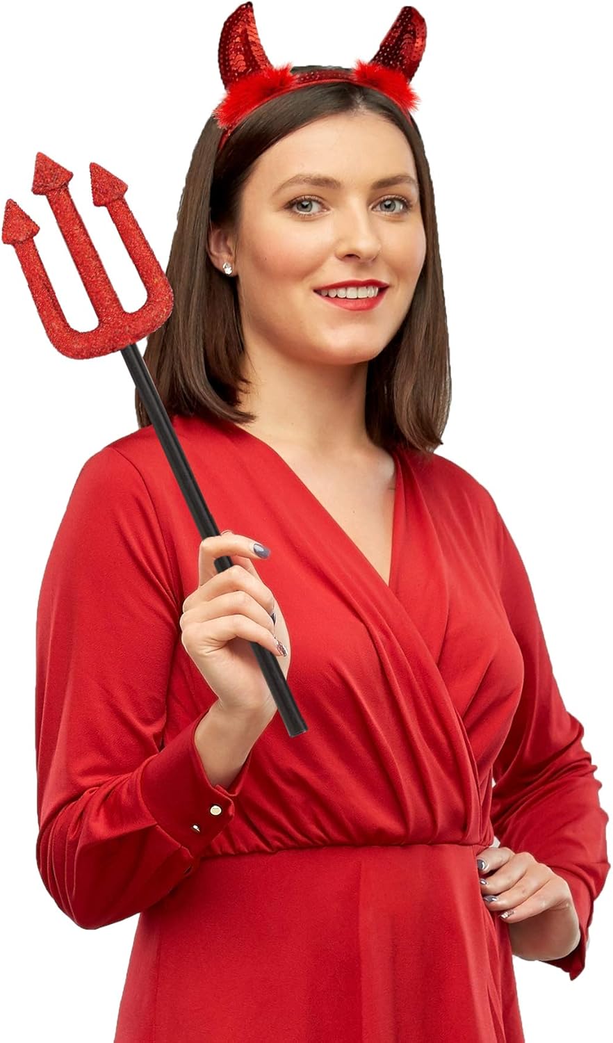 Devil Fork Pitch Fork Devil Costume Accessories – 40cm Black and Red ...