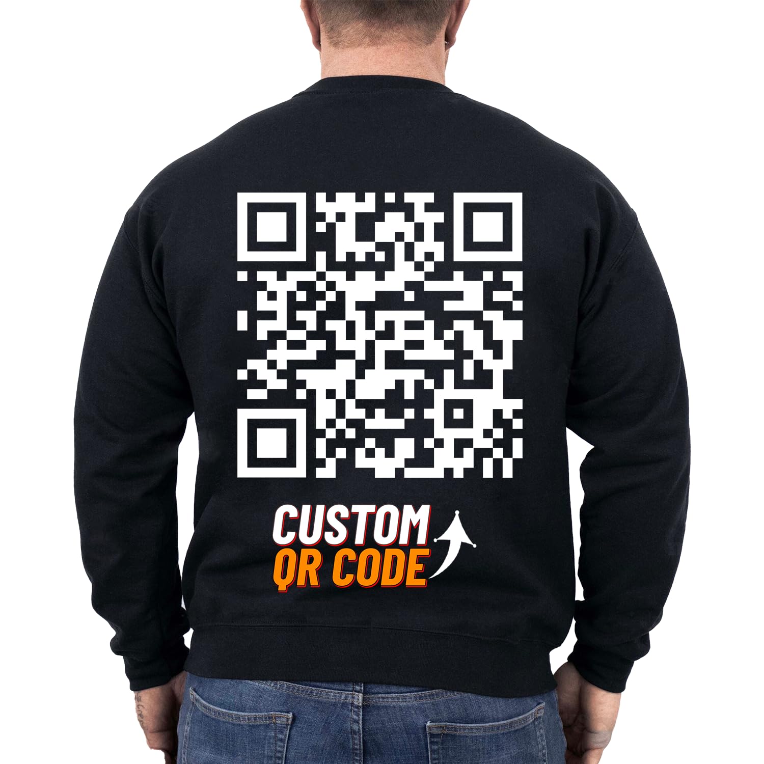 Custom QR Code Sweatshirt - Personalized QR Code Shirt for Men - Add ...