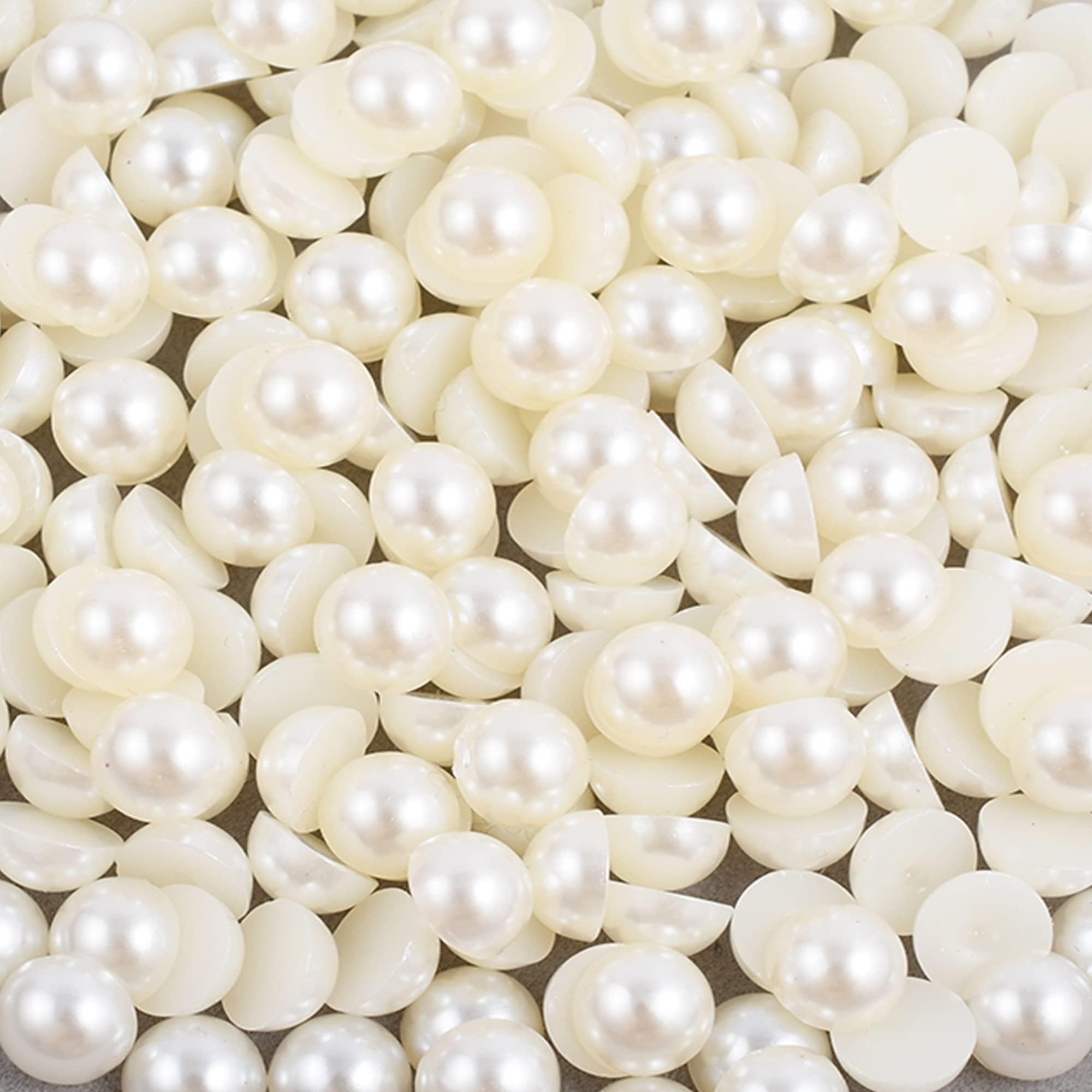 Amazon.com: Niziky 1200PCS Ivory Flat Back Pearls Gems, Mixed Size 2/4 ...