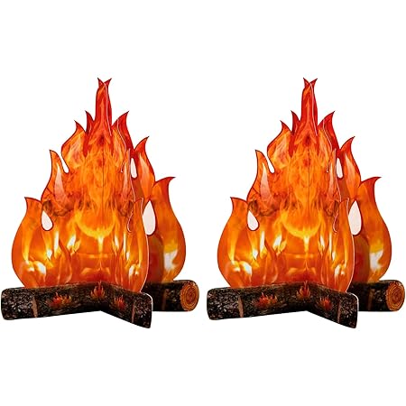 Boao 3D Decorative Cardboard Campfire Centerpiece Artificial Fire Fake ...