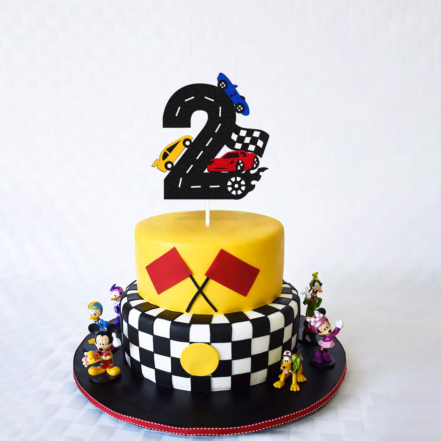 Two Fast Cake Topper 2nd Race Car Driver Checkered Racing Themed for ...
