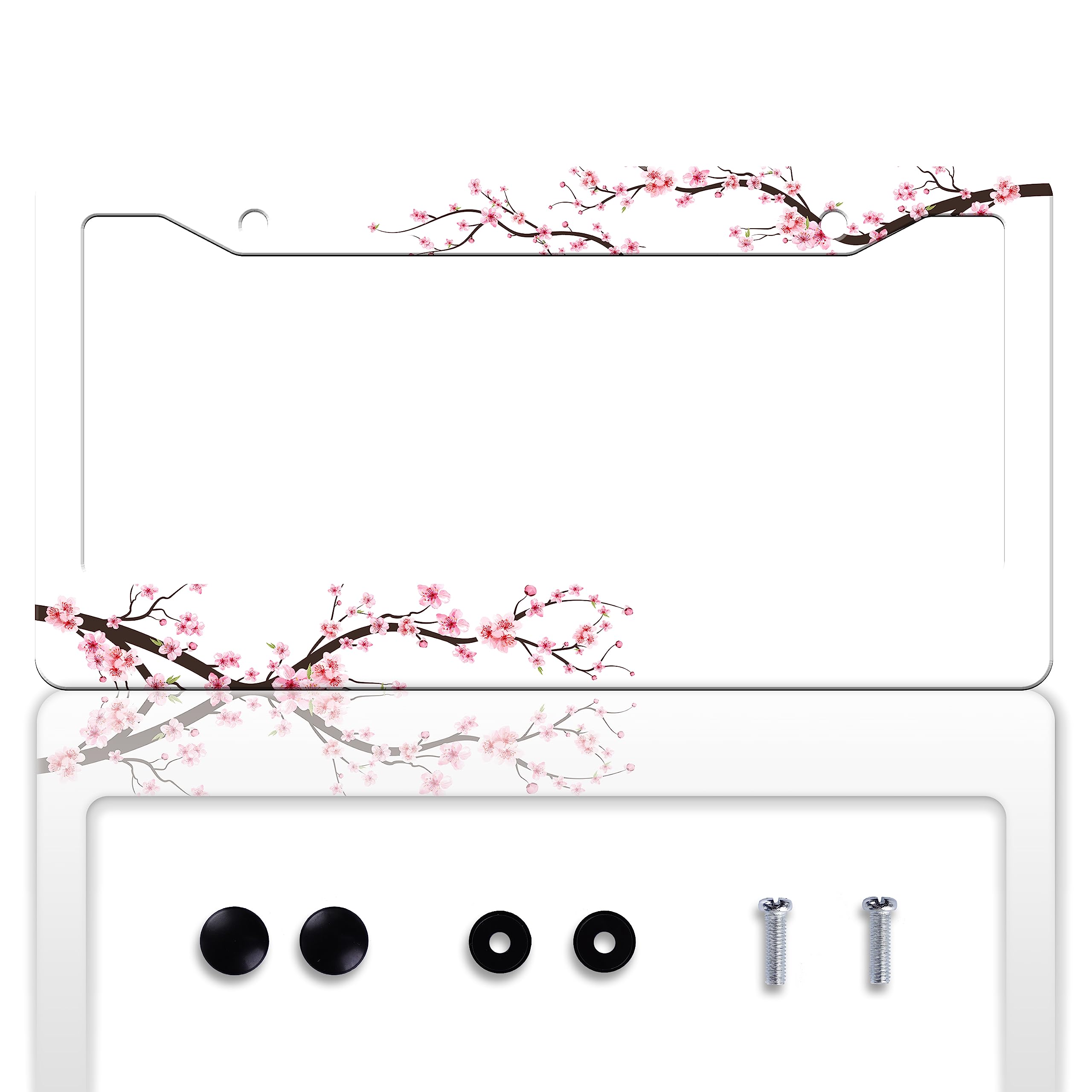 Amazon.com: Cherry Blossom License Plate Frame Beautiful Flowers ...