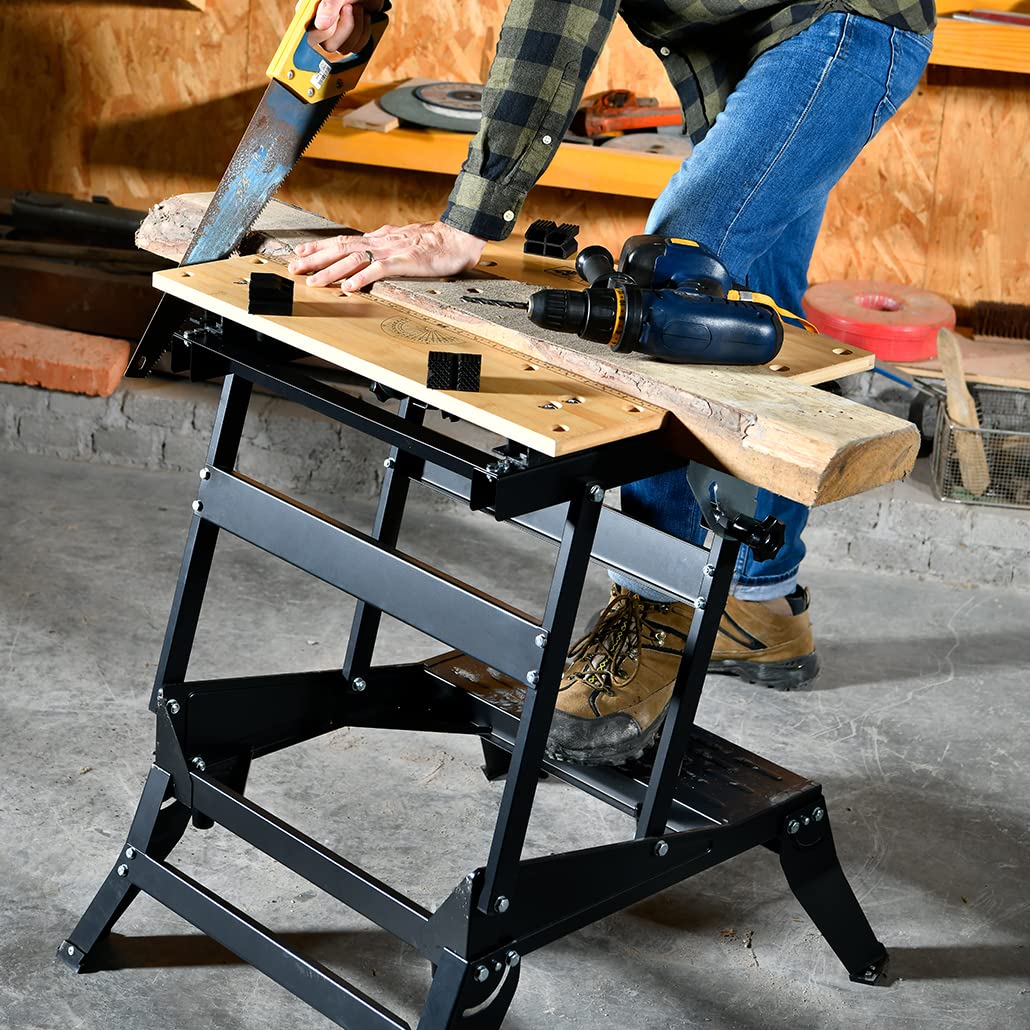 Snapklik.com : WORKESS Portable Workbench, 440 Lbs Load Capacity 4 ...