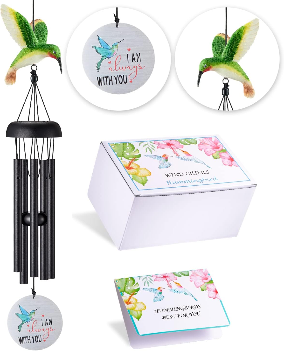 Amazon.com : Hummingbird Wind Chimes for Outside,Memorial Wind Chimes ...