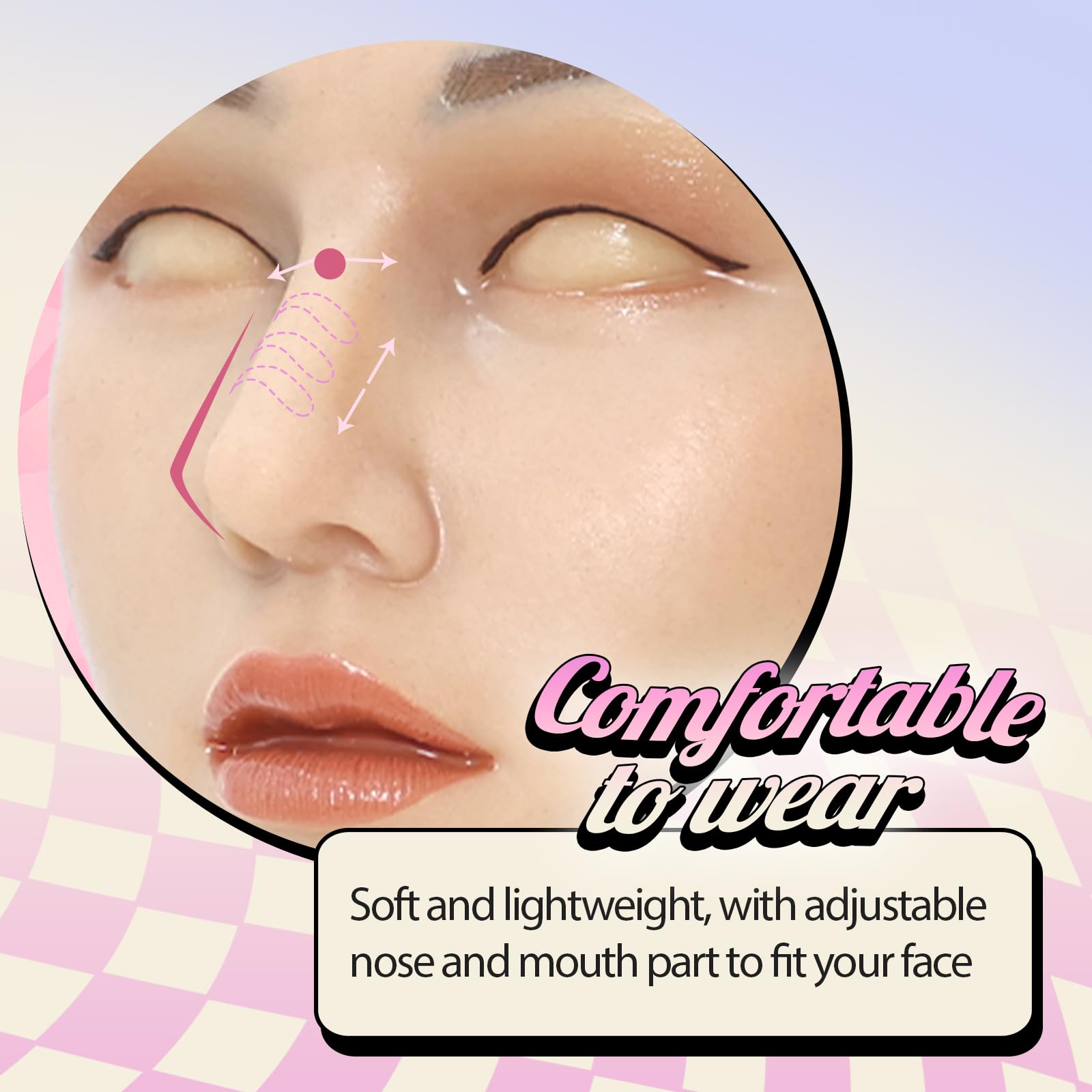 Roanyer Silicone Mask Female Face Full Head Hood Realistic Soft Fake ...