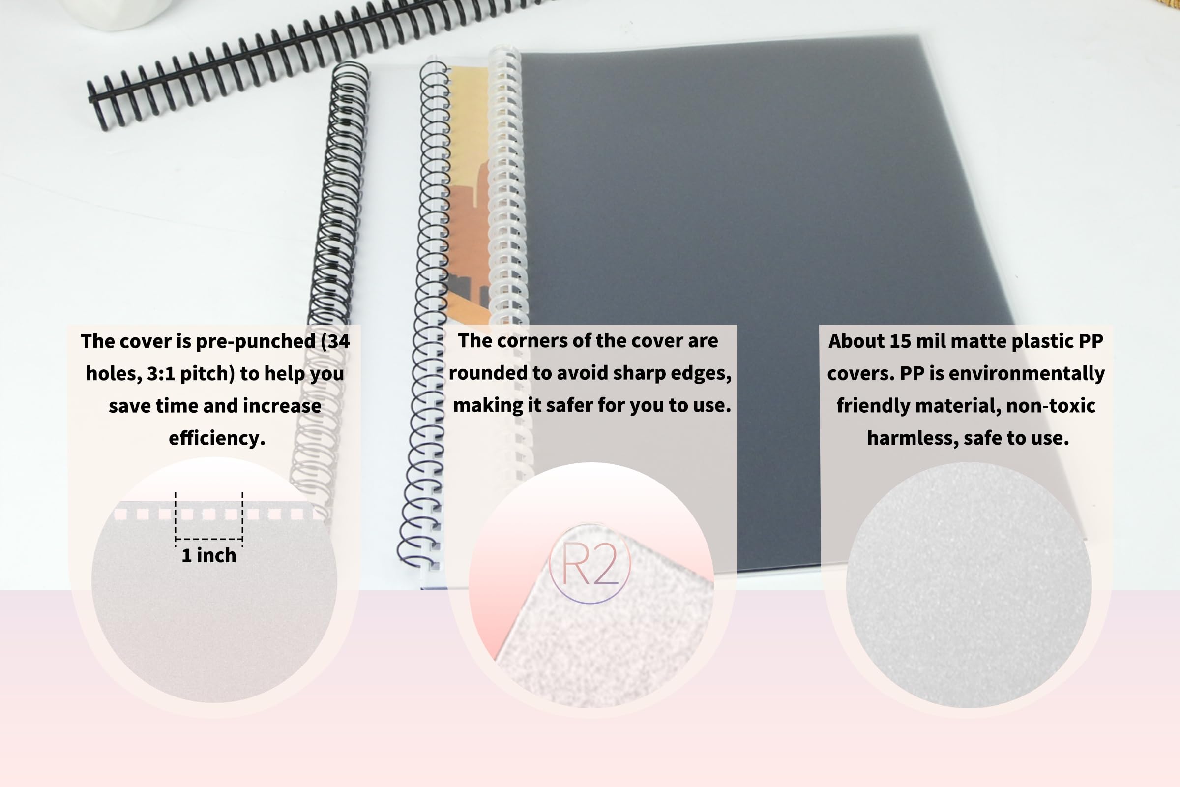 Snapklik.com : Rayson Pre-Punched PP Plastic Binding Cover, Frosted ...