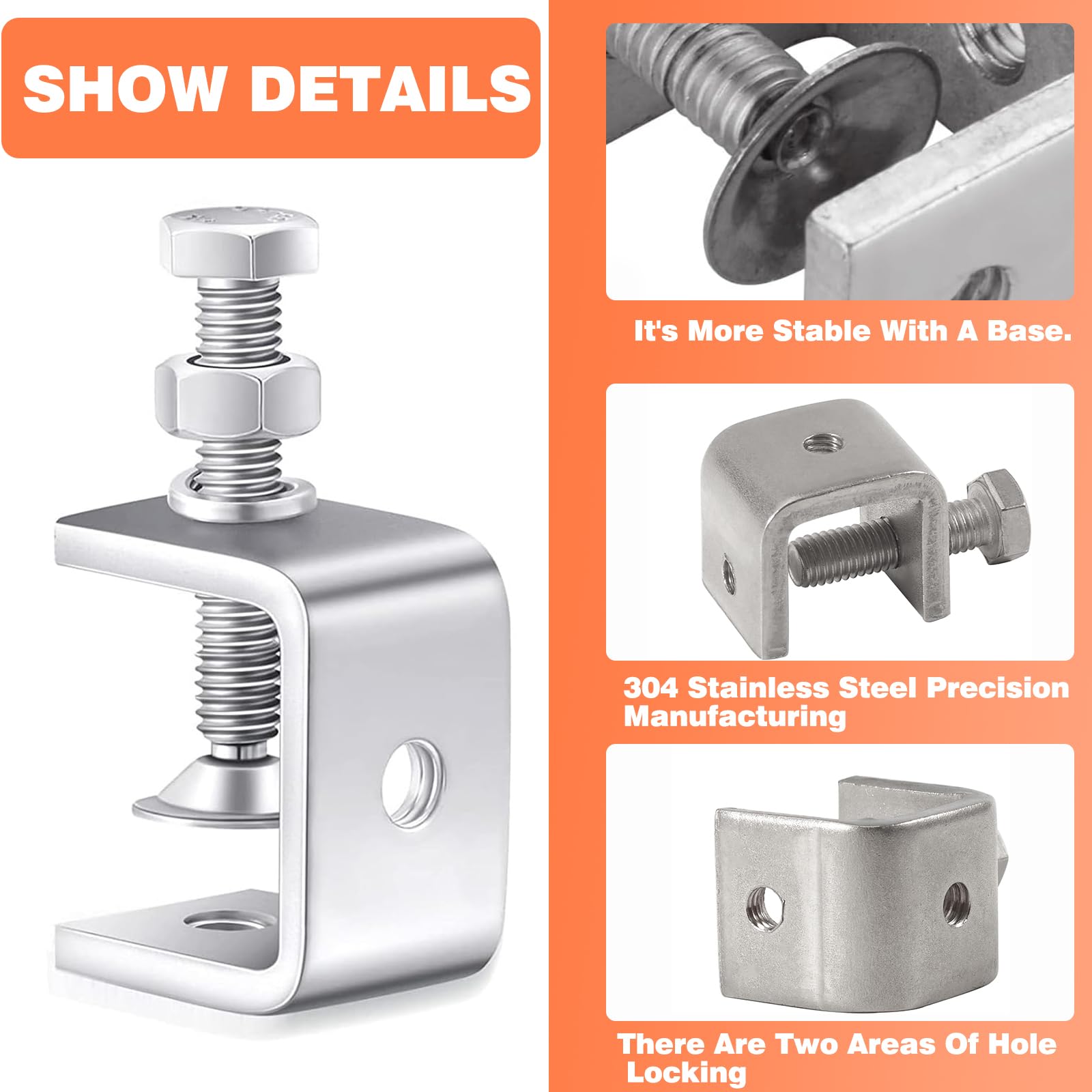 Snapklik.com : Stainless Steel Small C Clamps Mini Clamps Heavy Duty ...