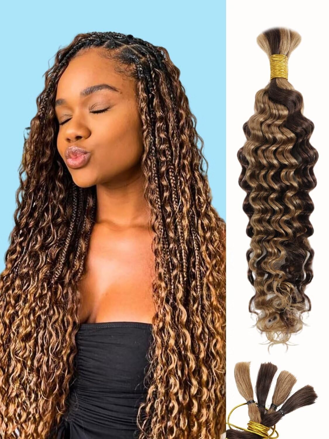 Snapklik.com : Ombre Braiding Hair 50g 16 Inch Deep Water Wave 1 Bundle ...