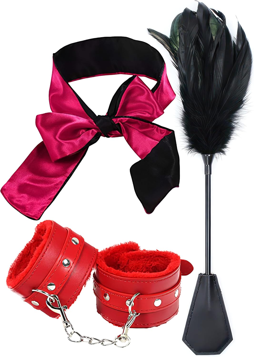 Amazon.com: VFOX Adult Fluffy Handcuffs - Eye Satin Mask - French ...