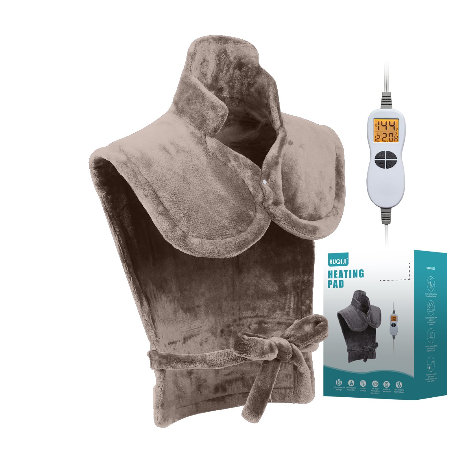 Amazon.com: 26" x 35" Flannel Neck&Shoulder&Back Heating Pad with 12 ...